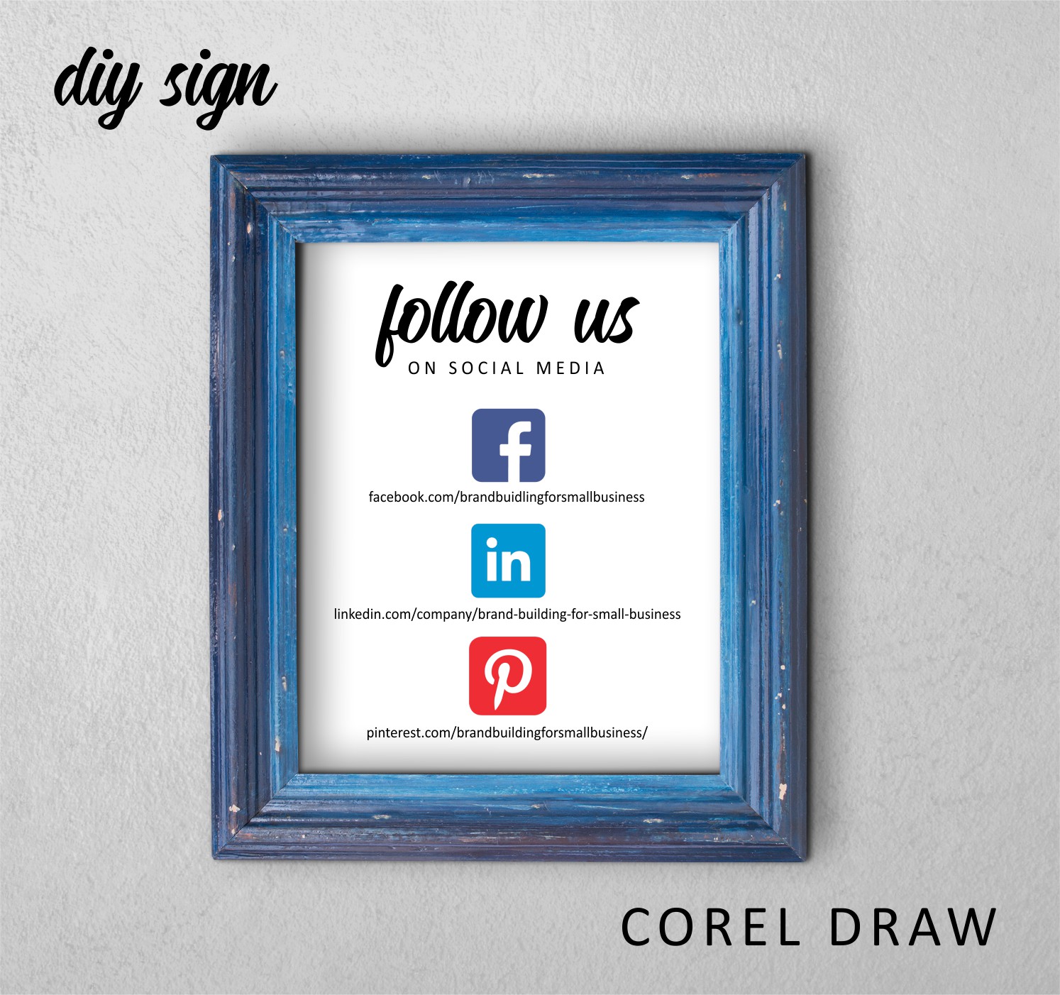 Creating a ‘Follow Us on Social Media’ Sign in Corel Draw – Brand ...